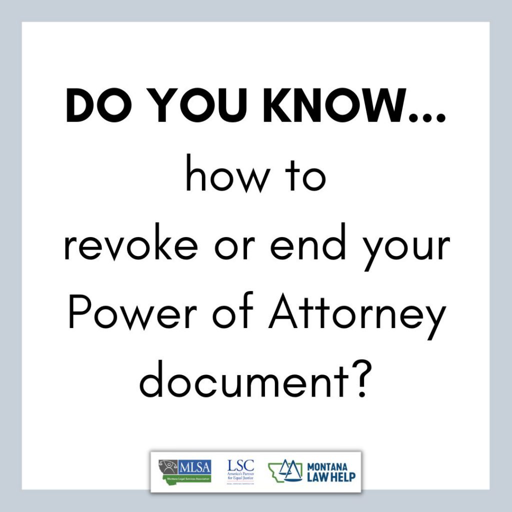 How to Revoke A Power of Attorney Document - Montana Legal Services ...