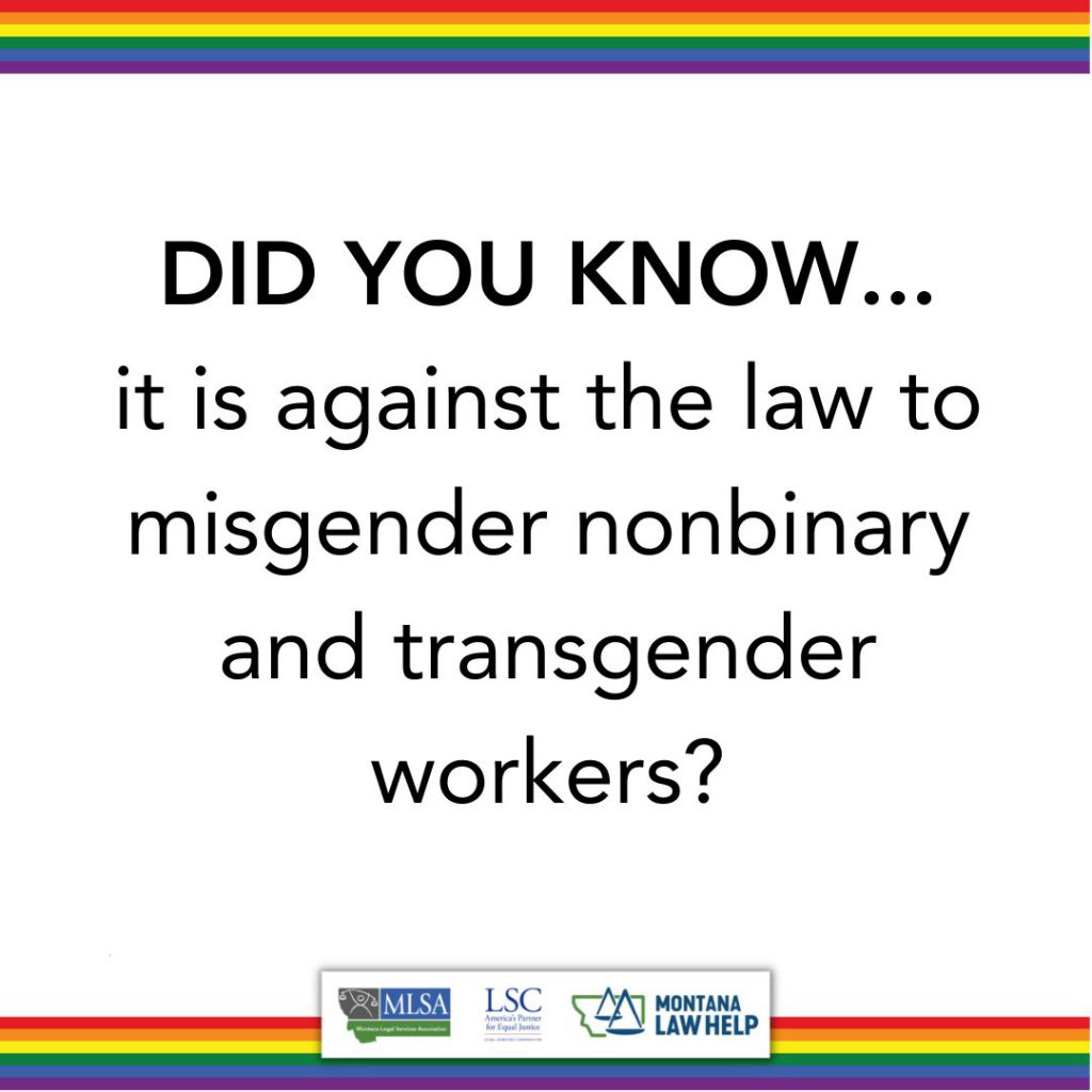 Protections for Transgender & Nonbinary Workers - Montana Legal ...